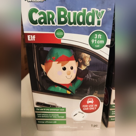Gemmy | Holiday | New Gemmy Airblown Inflatable Elf Car Buddy 3 Ft Led ...